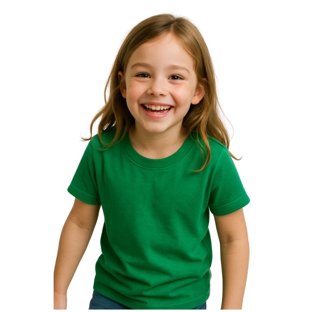 camiseta verde infantil lisa unissex 100% algodão - Vesttemaskids