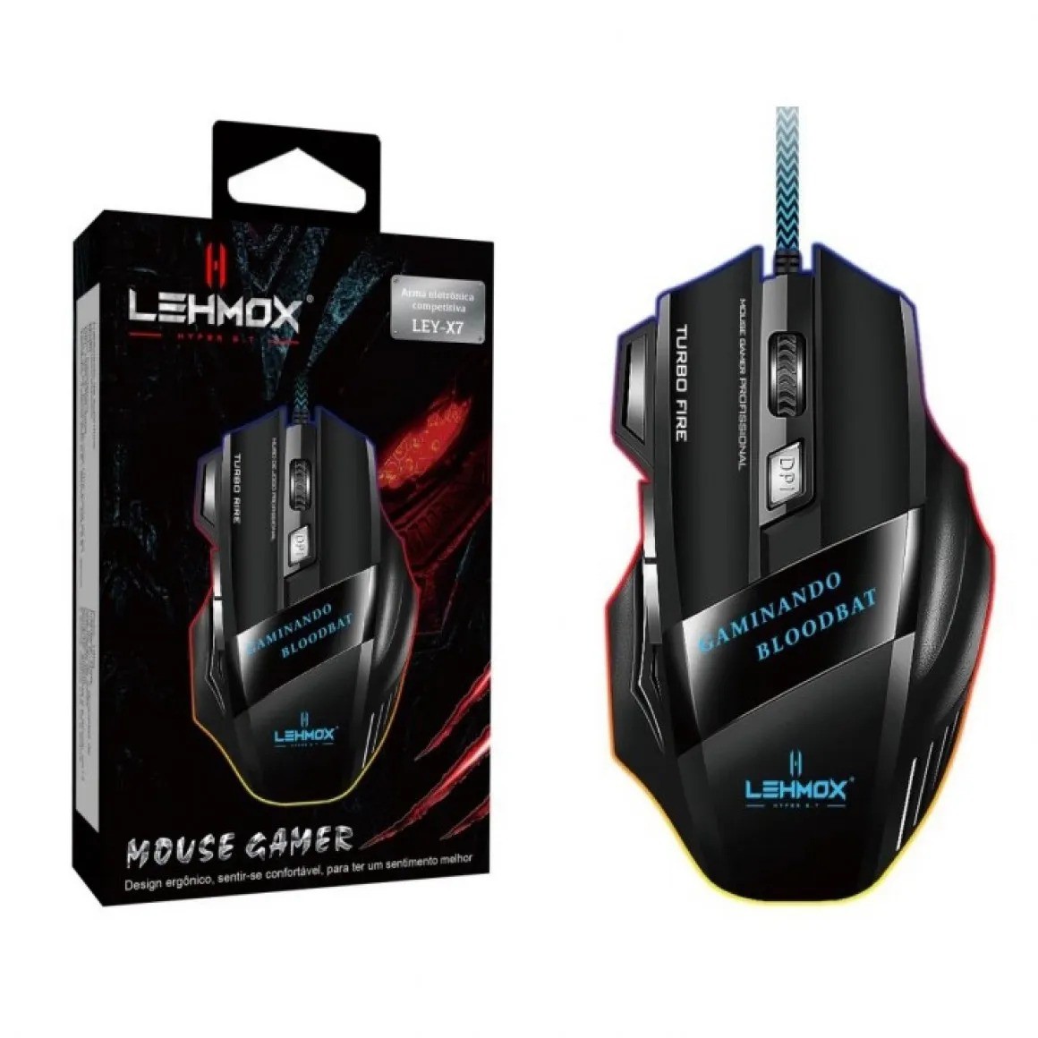 Mouse Gamer X7 USB com Led RGB - Tecnofy Acessórios