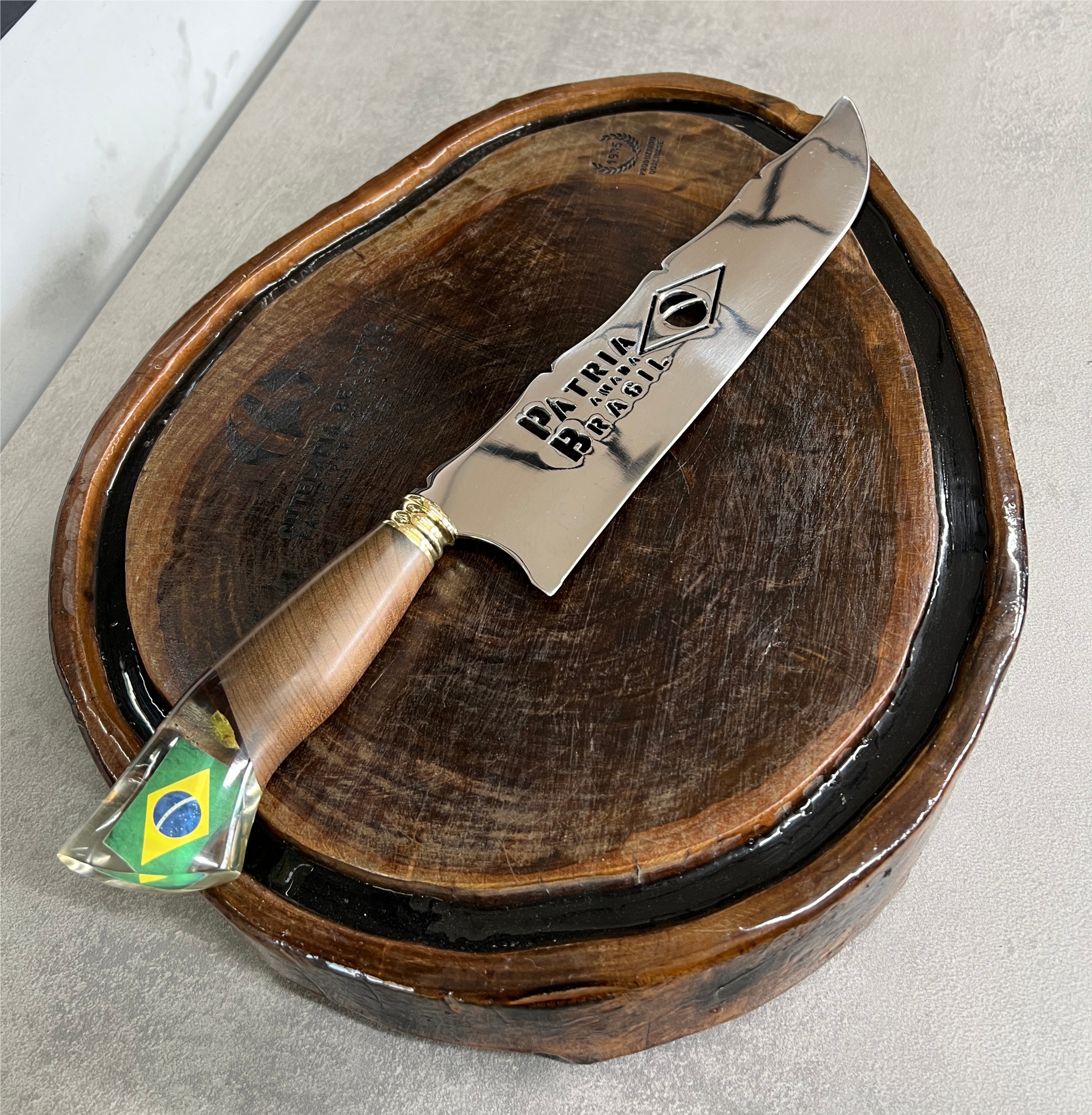 Faca Patria Amada 10" - Aço Inox 420 - Cabo Pingente Brasil - Cutelaria ...