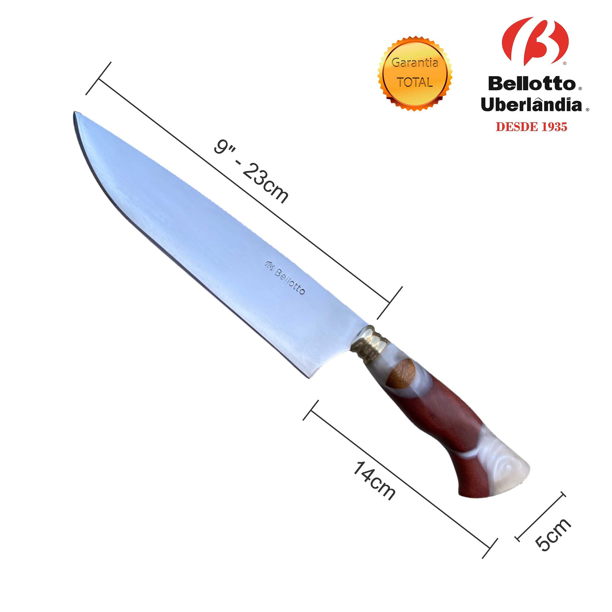 Faca Classic 9" - Aço Inox - Bianca - Cutelaria Bellotto