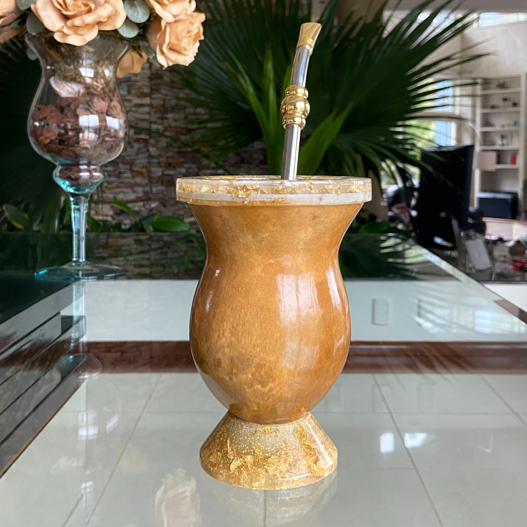 Cuia Baronesa Personalizada + Bomba Mil Furos Banhada - Porongo ...