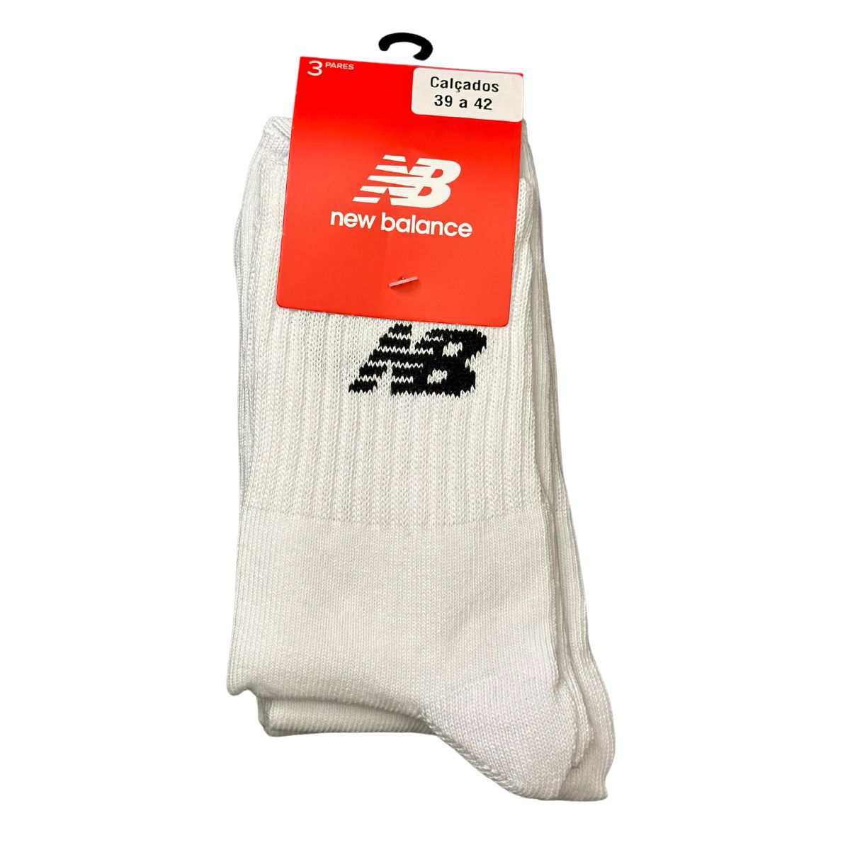 Meia New Balance Kit 3x1 Algodão cano Longo Branco Masculina - Loja ...