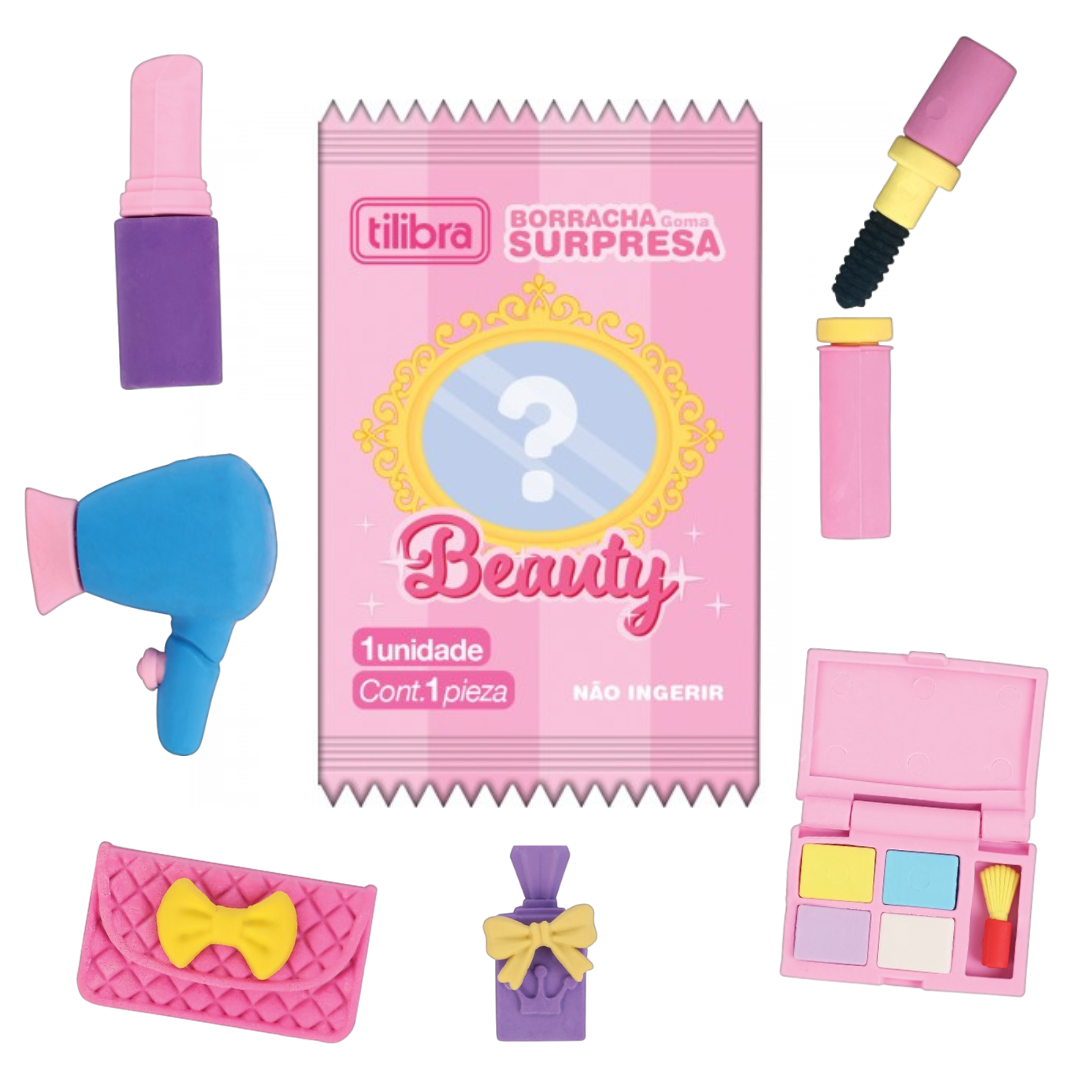 Borracha Surpresa BEAUTY - UNIDADE SORTIDA - TILIBRA - Atacado Mabel