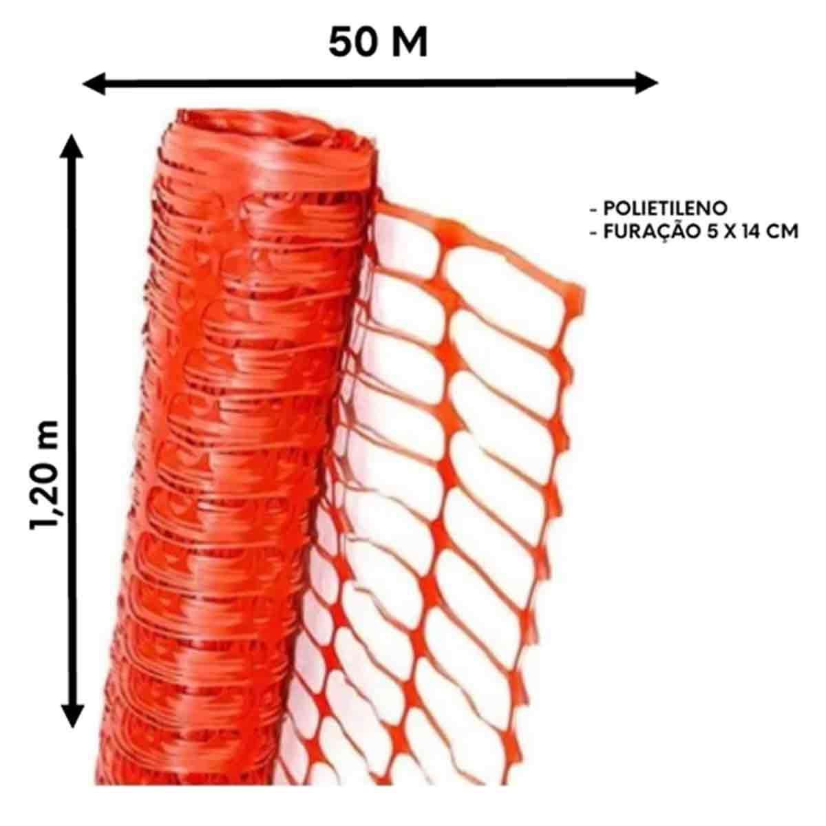 Tela Tapume 1.20x50m Laranja Cerquite Para Obras E Construção - BHZ EPI