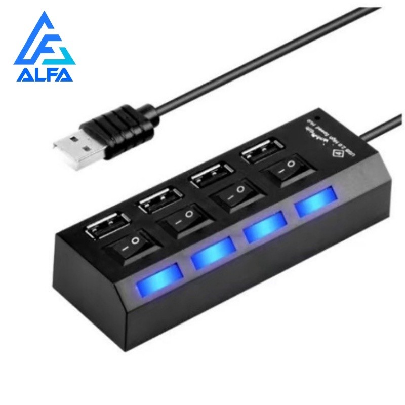 Alfa hub usb 2.0 4 portas régua extensão caneta drive teclado 480mbps ...