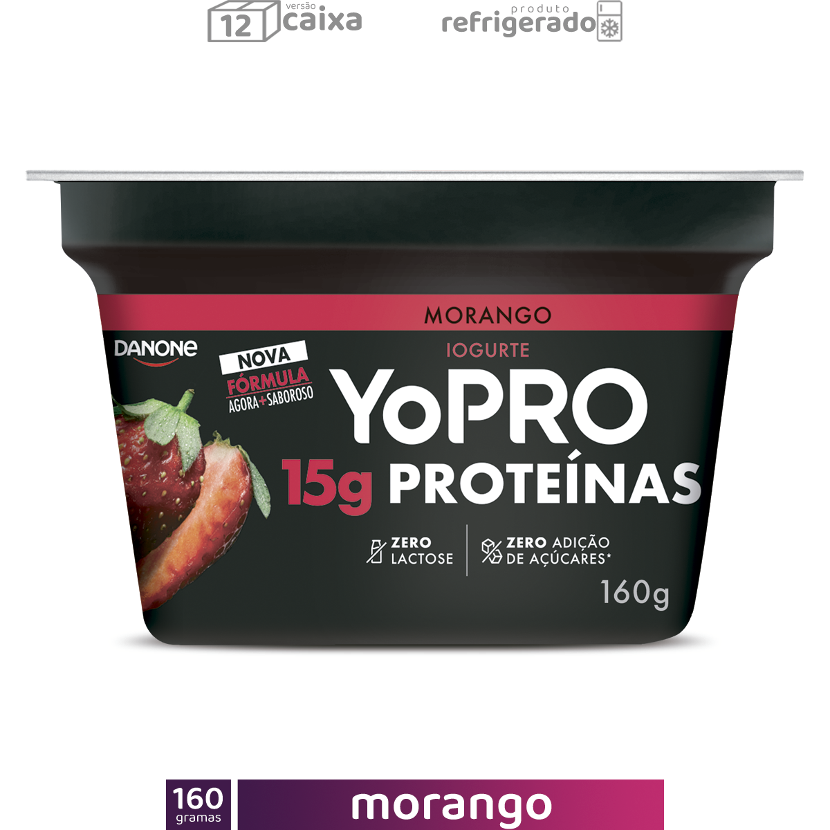 YoPRO Polpa 160g 15g Proteínas Morango (caixa 12 unidades) - Frete ...