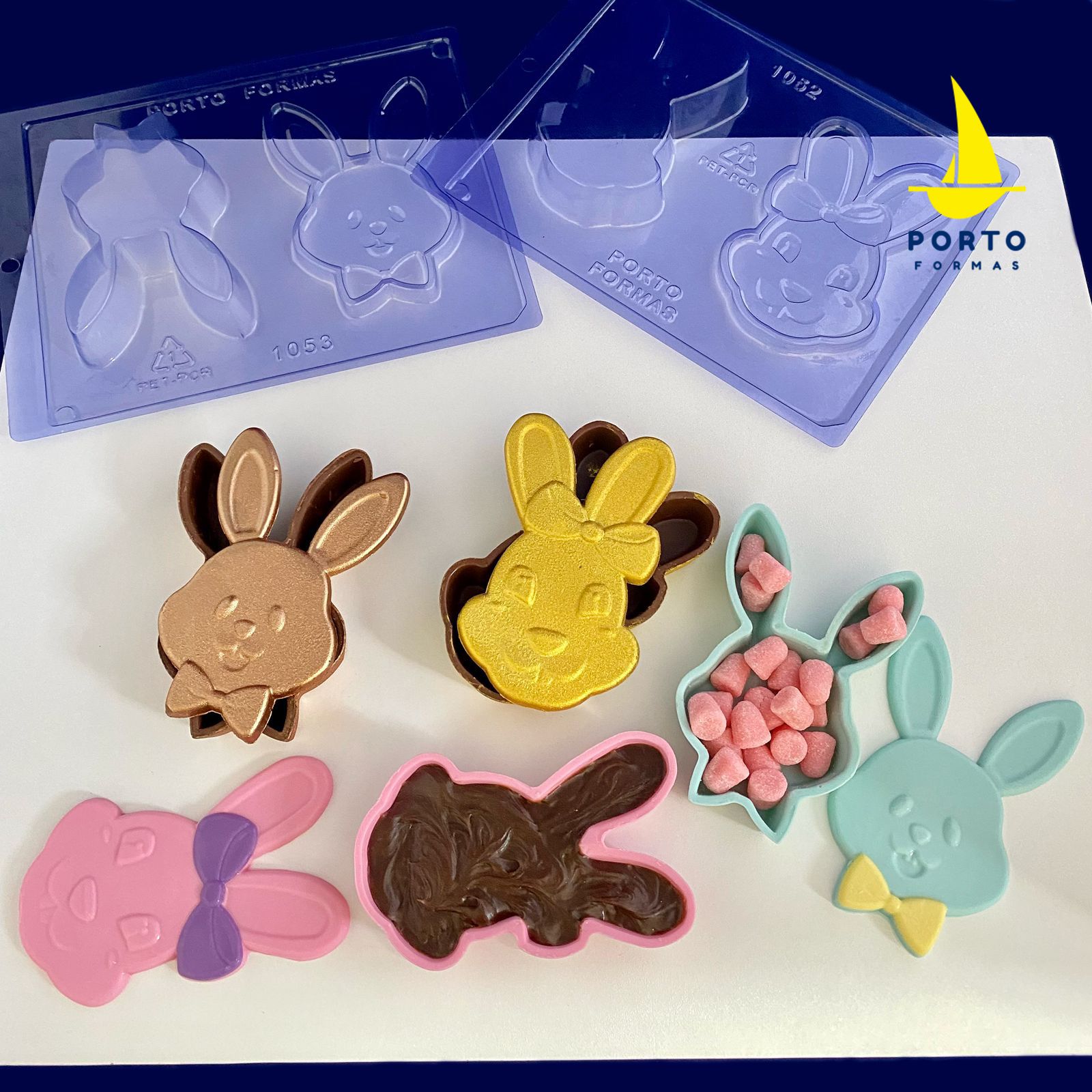 Forma Silicone Porto Coelho Porta Joia Páscoa Especial 3 Partes P1053 ...