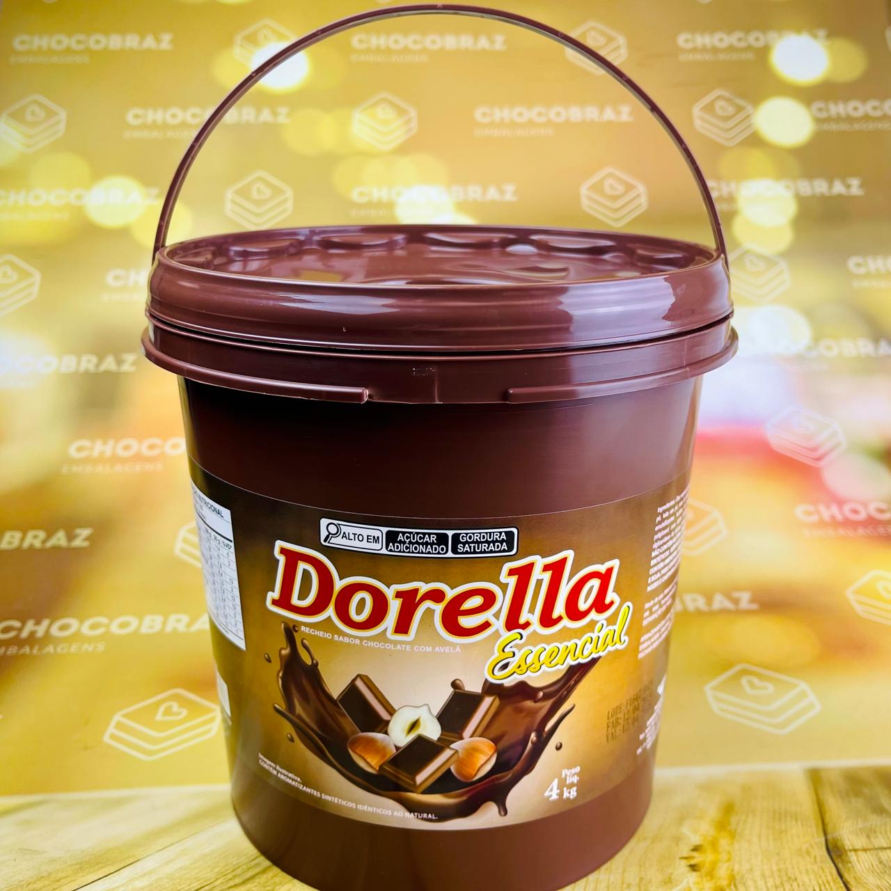 Balde 4 kg de Recheio de Chocolate com Avelã DORELLA ESSENCIAL - D4858 (DOREMUS) - Chocobraz ...