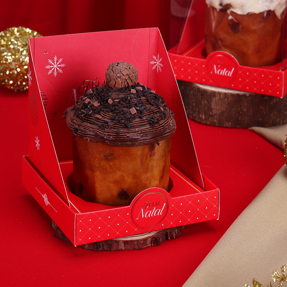 10 Caixa para Panetone 250g com Tampa de Acetato Luz 4276 (JANGO NATAL ...