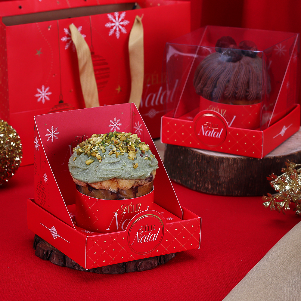 10 Caixa para Mini Panetone 100g com Tampa de Acetato Luz 4266 (JANGO ...