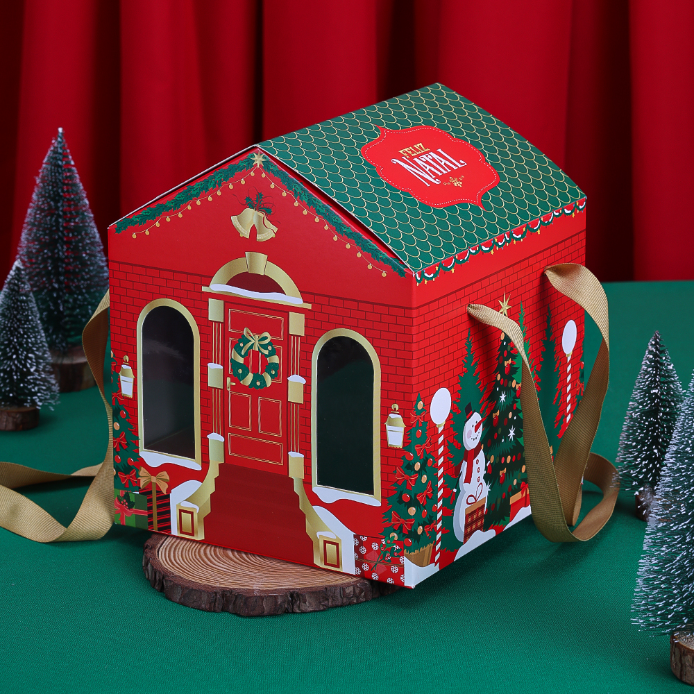 10 CAIXA CASINHA P/ PANETONE DE 500G C/ VISOR DE ACETATO 4317 (JANGO ...