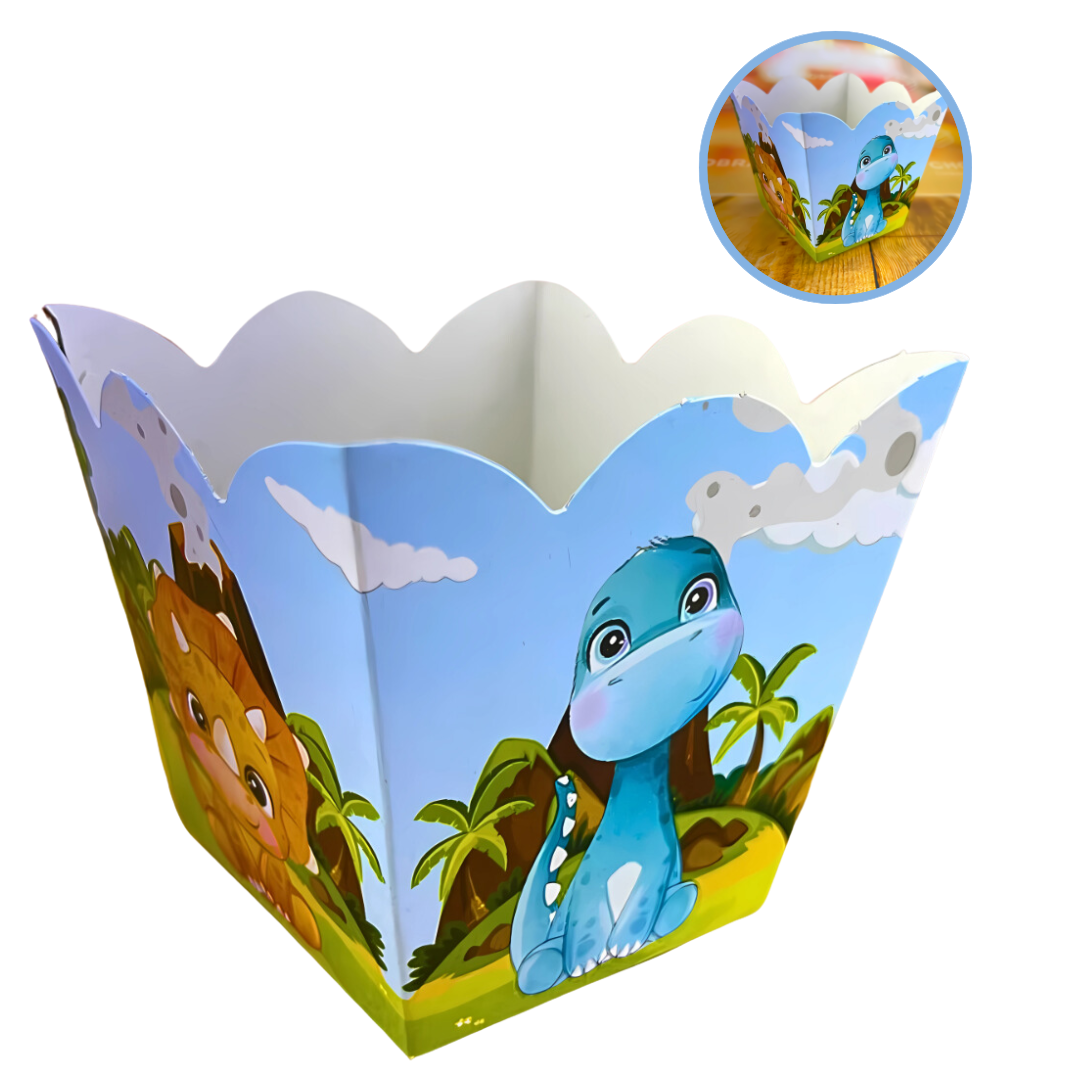 10 Cachepo 8,5x8,5x7,8 Cm Tema Festa Dino Baby ( Tema Festa ) cachepo ...
