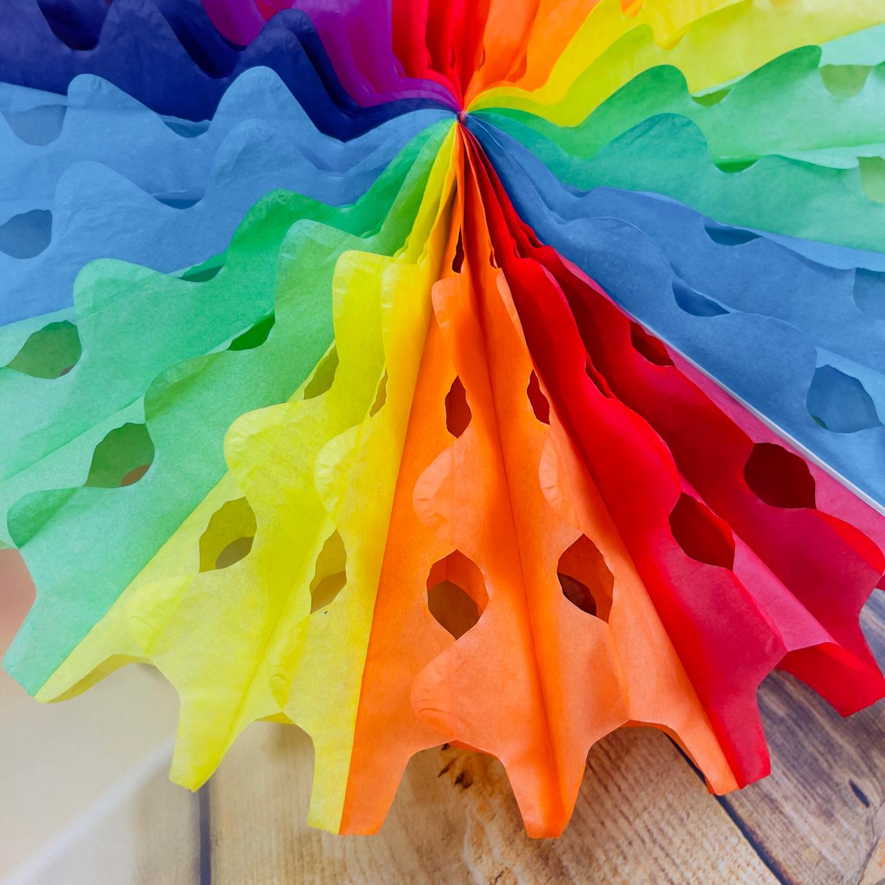 1 DECORAÇÃO DE LEQUE COLORIDO DE PAPEL 30CM 6132-37 FESTA JUNINA 2025 ...