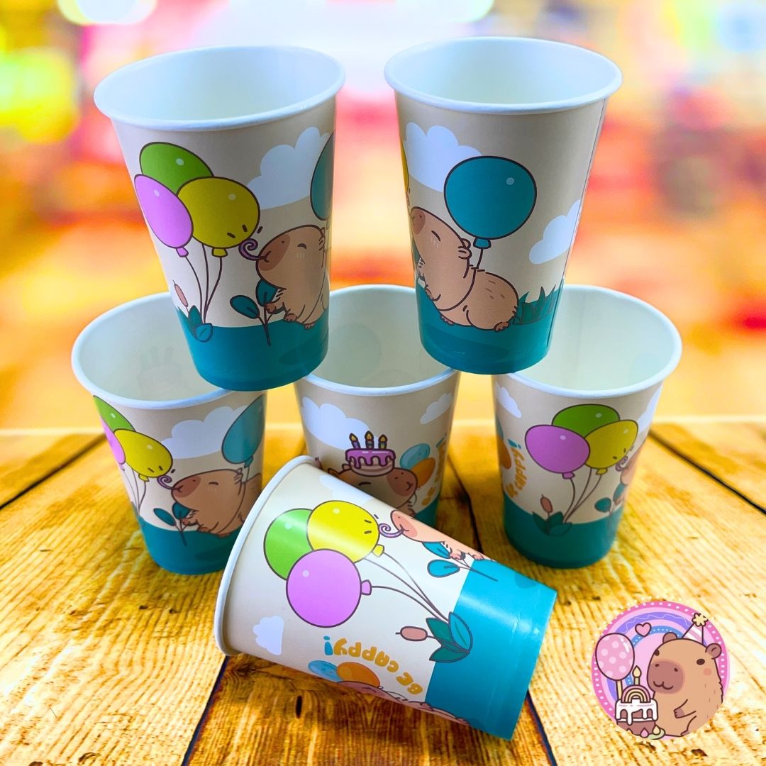 8 COPO PAPEL FESTA CAPIVARA 180ML REGINA FOTO - Chocobraz Embalagens