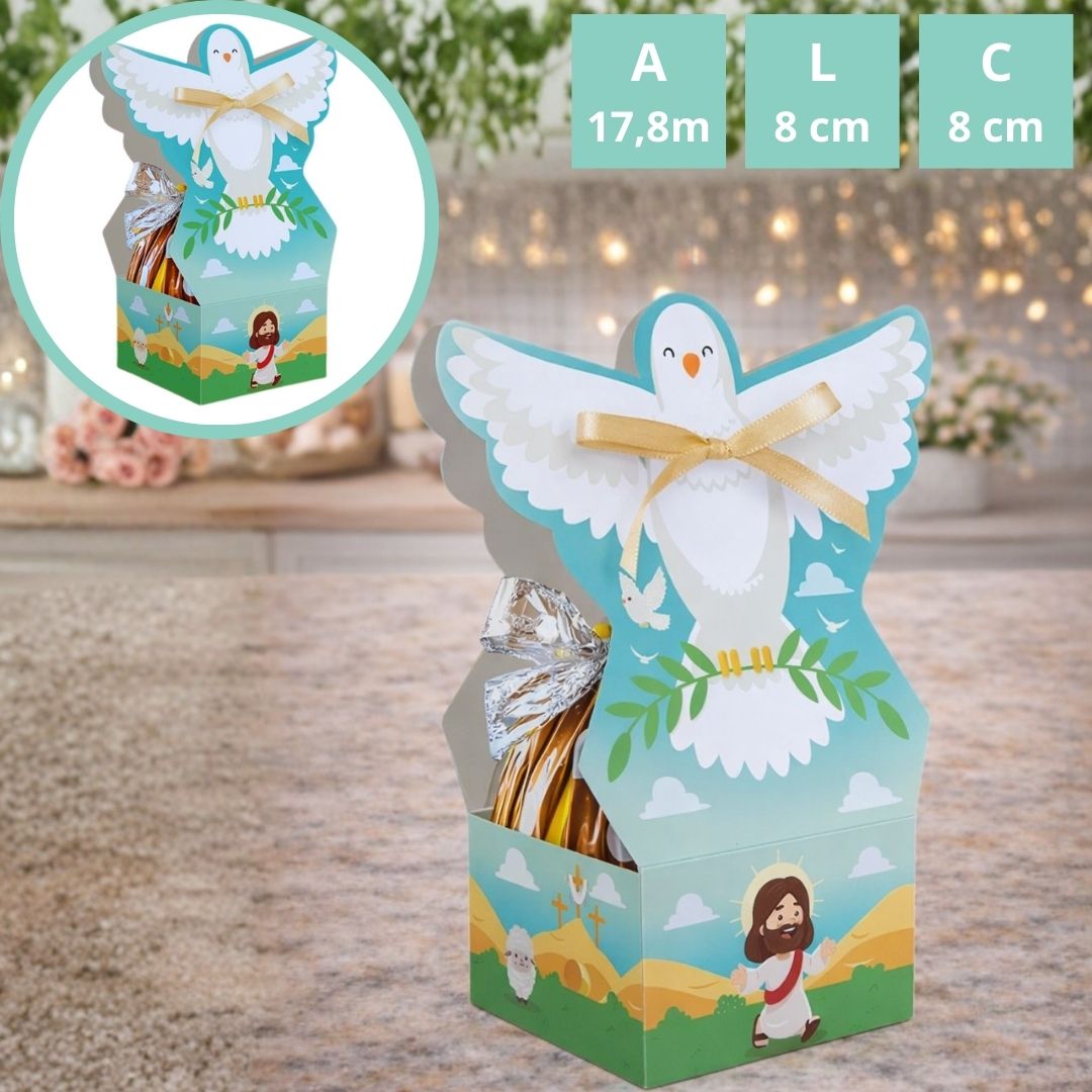 10 EMBALAGEM PÁSCOA CACHEPOT POMBA DA PAZ 8X8X17,8 - DIVINA 5822 ( IDEIA PÁSCOA 2026 ...