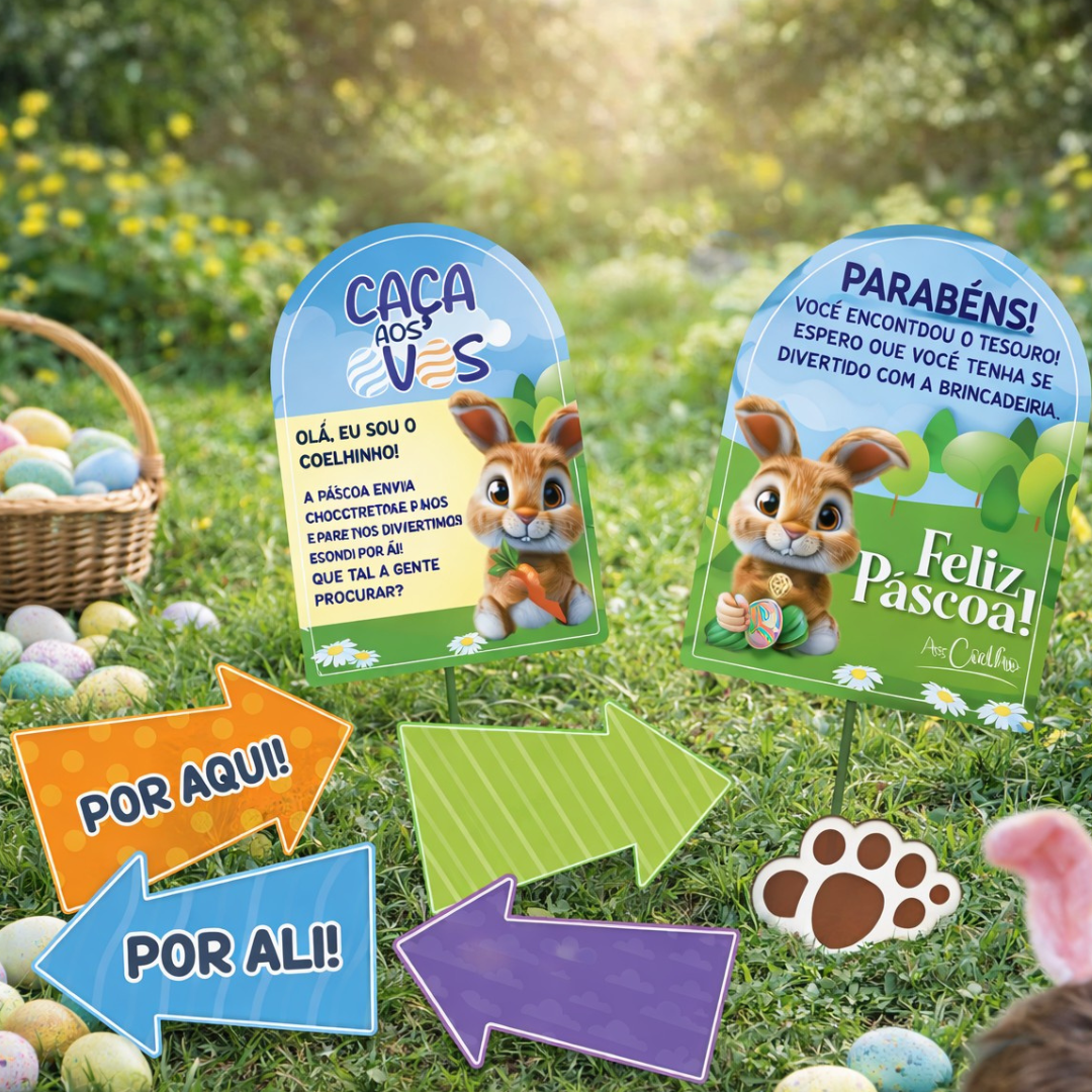 KIT CAÇA AOS OVOS DE PÁSCOA 7080-18 (KX) PÁSCOA 2026 - Chocobraz Embalagens