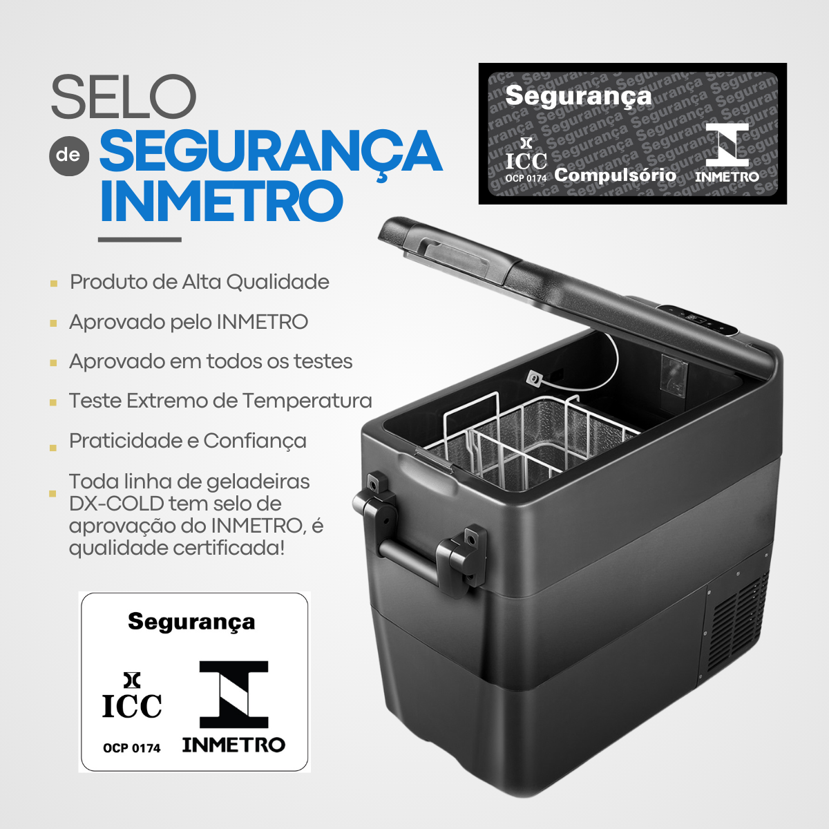 Geladeira e Freezer Portátil 40 Litros Quadrivolt - DX-COLD