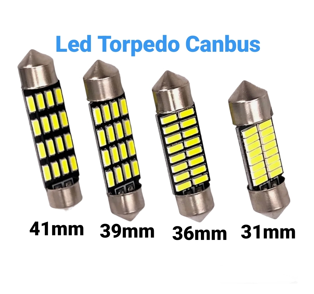 Lâmpadas Torpedo 16 Leds Canbus Tamanhos 31 36 39 e 41mm - TechLuz - O ...