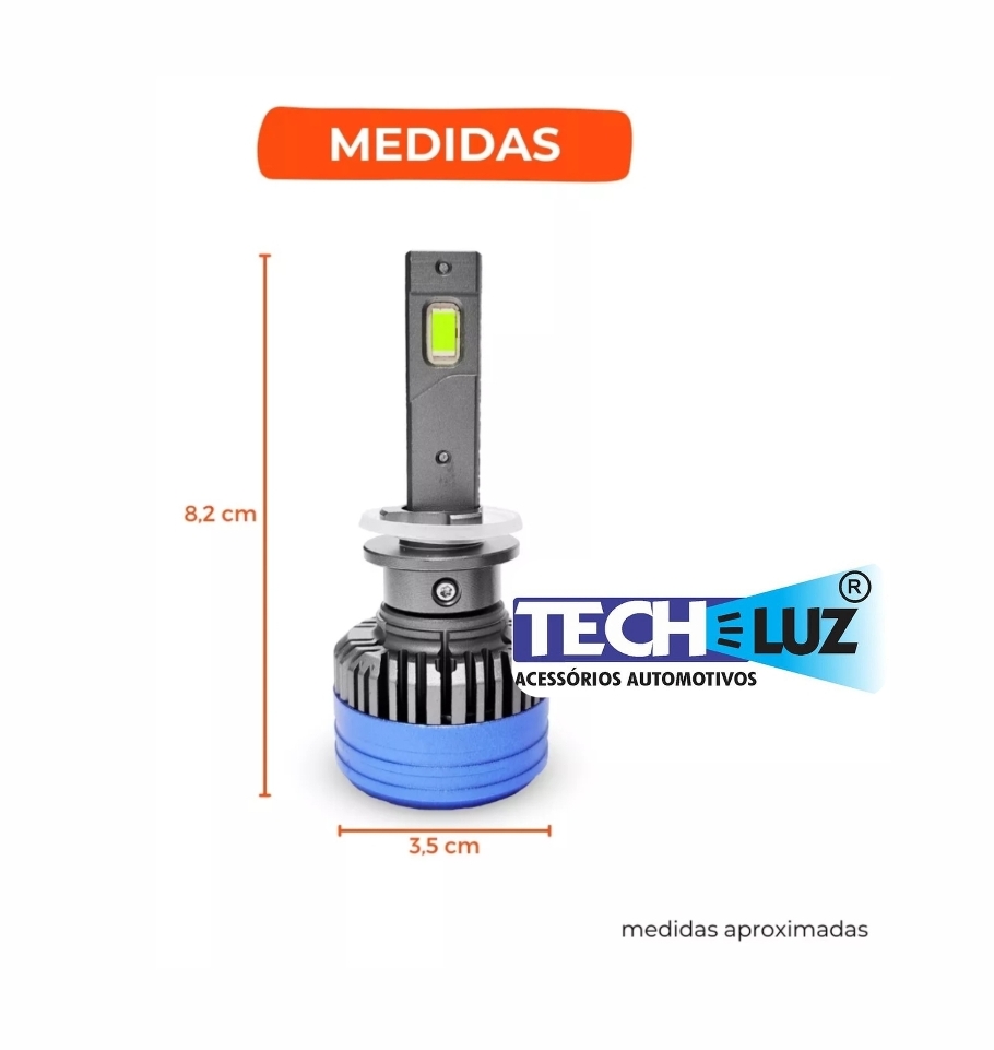 Super Led H27 Max 150w 15.000 Lumens Com Canceller - TechLuz - O melhor em Acessórios Automotivos