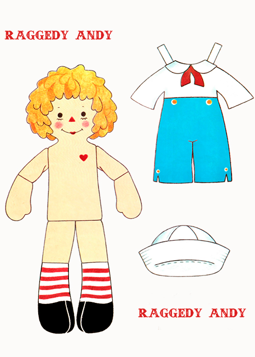 Papel de carta paper doll Raggedy Andy - Papel de Carta