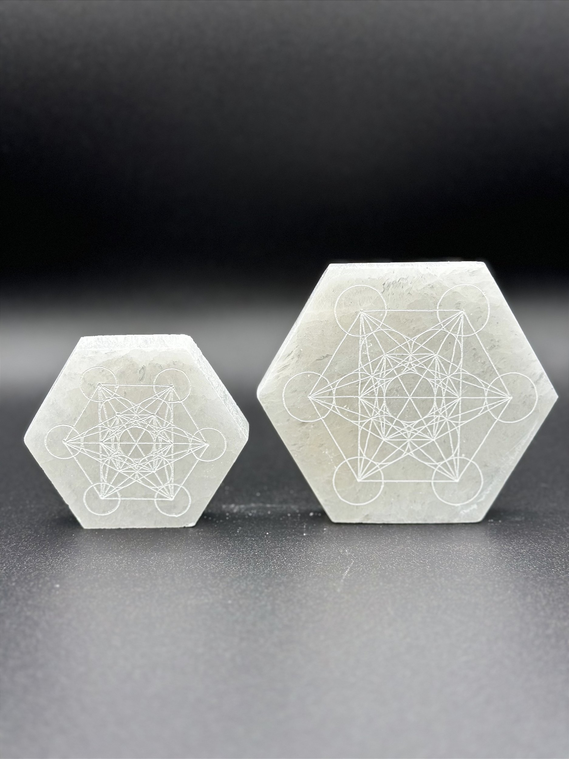Selenita - Cubo de Metatron - Hexágono - Gabi Rubi Store