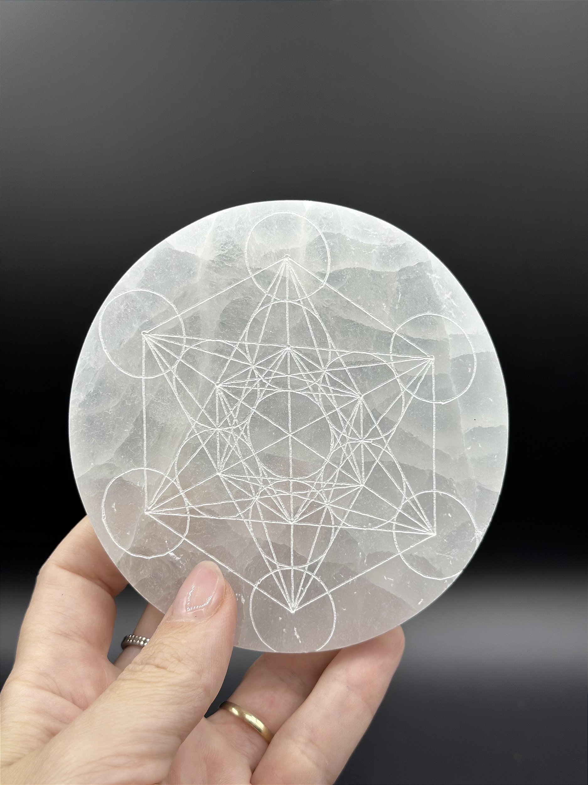 Selenita - Cubo de Metatron - Redondo - Gabi Rubi Store