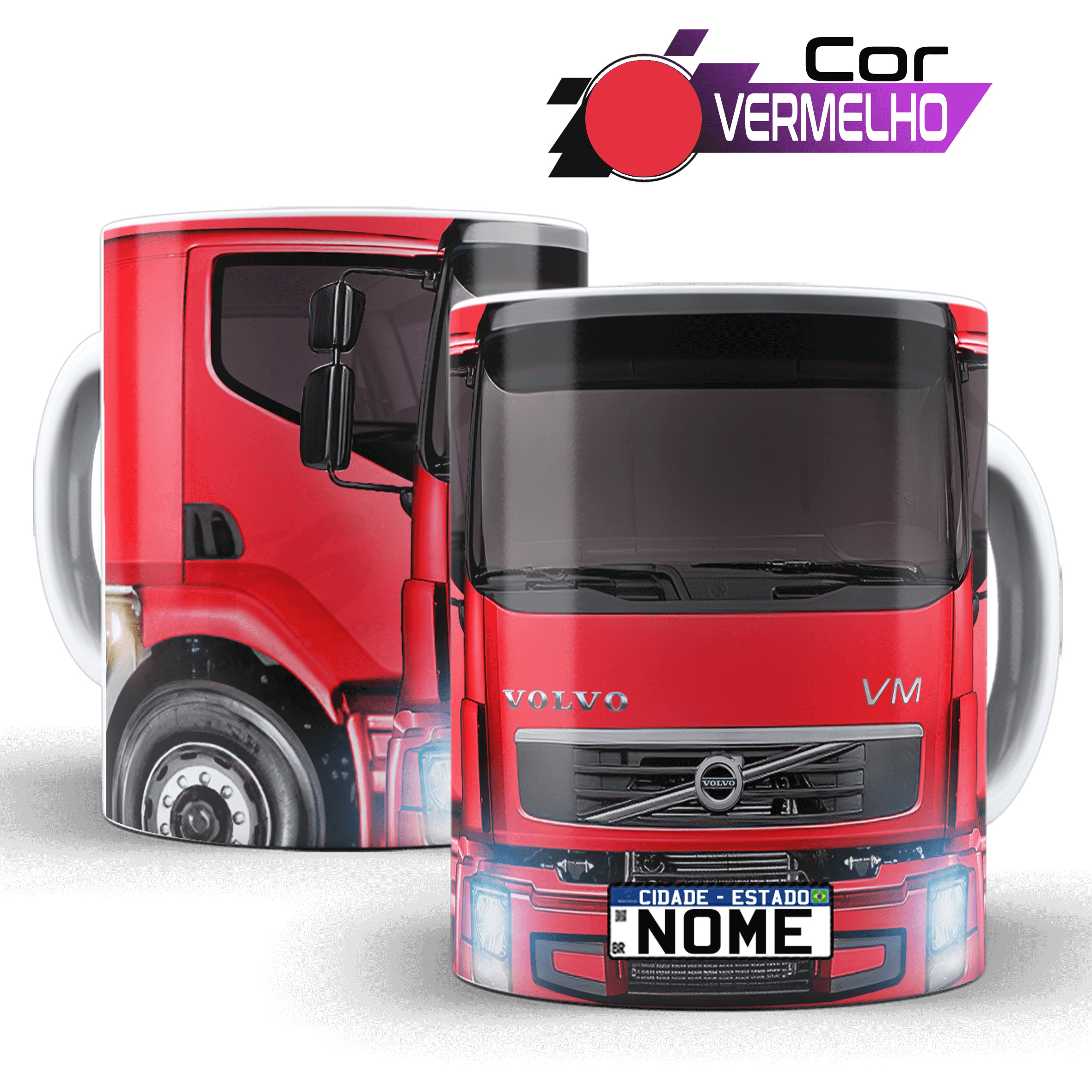 Caneca caminhoneiro personalizada caminhão Volvo Vm - Vfs Personalizados