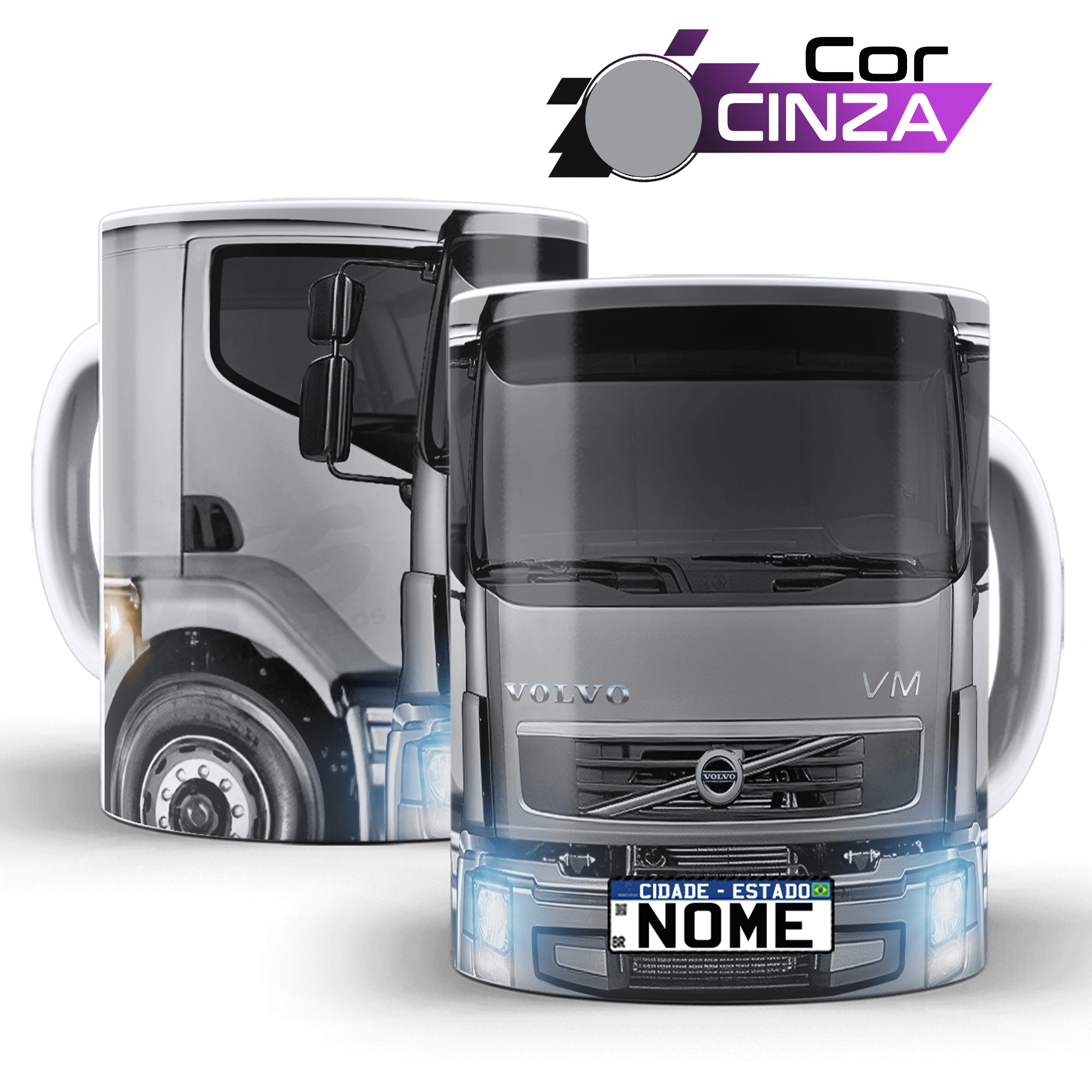 Caneca caminhoneiro personalizada caminhão Volvo Vm - Vfs Personalizados