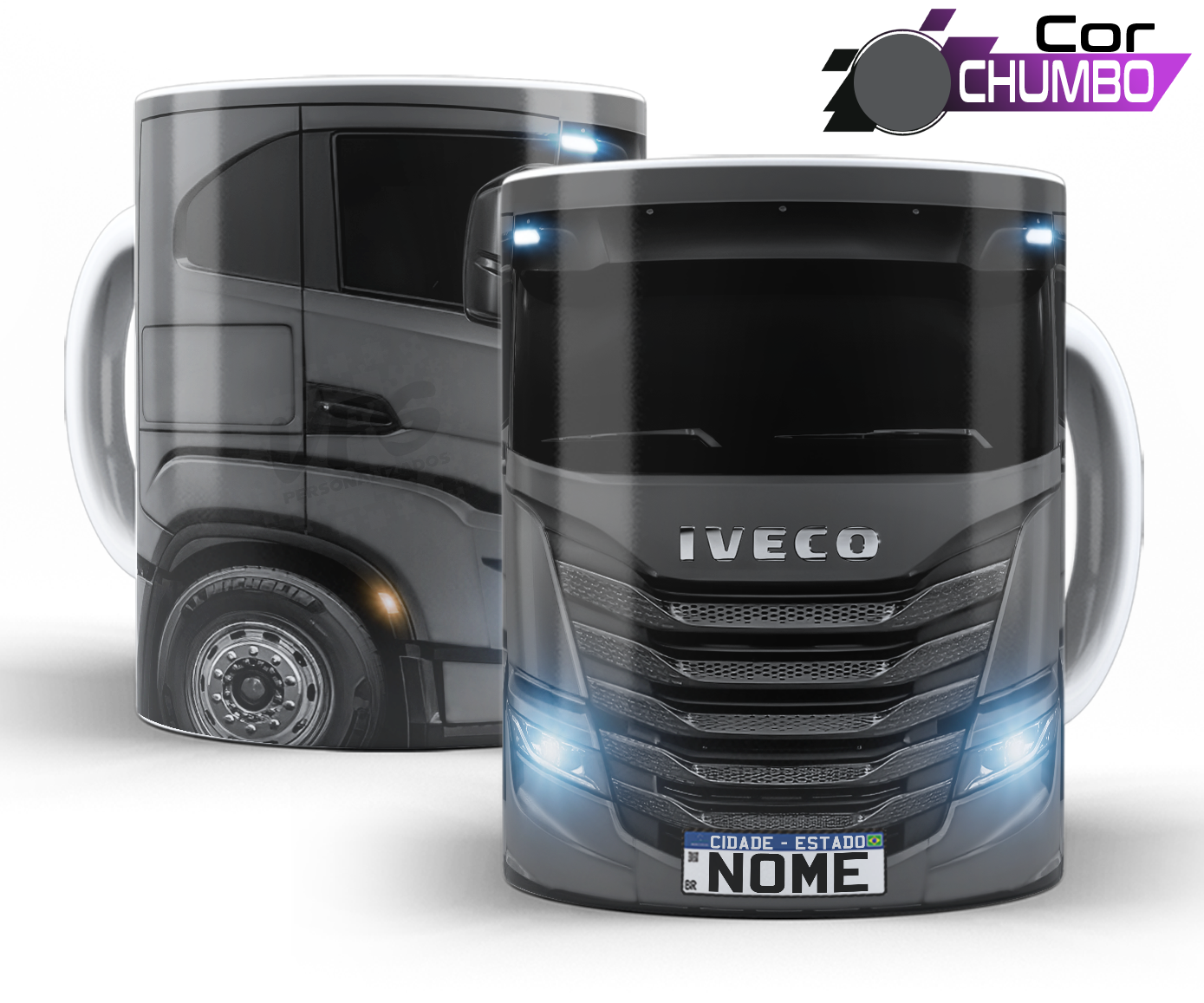 Caneca caminhoneiro personalizada caminhão iveco s way - Vfs Personalizados