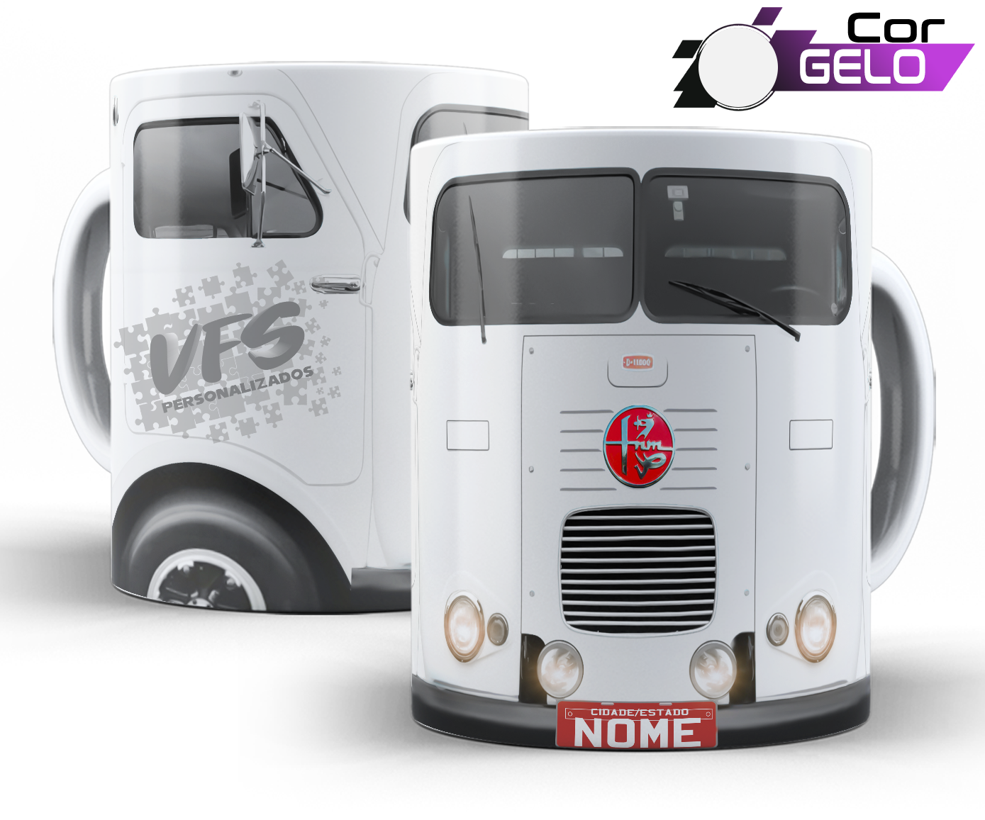 Caneca caminhoneiro personalizada caminhão Fenemê Fnm - Vfs Personalizados