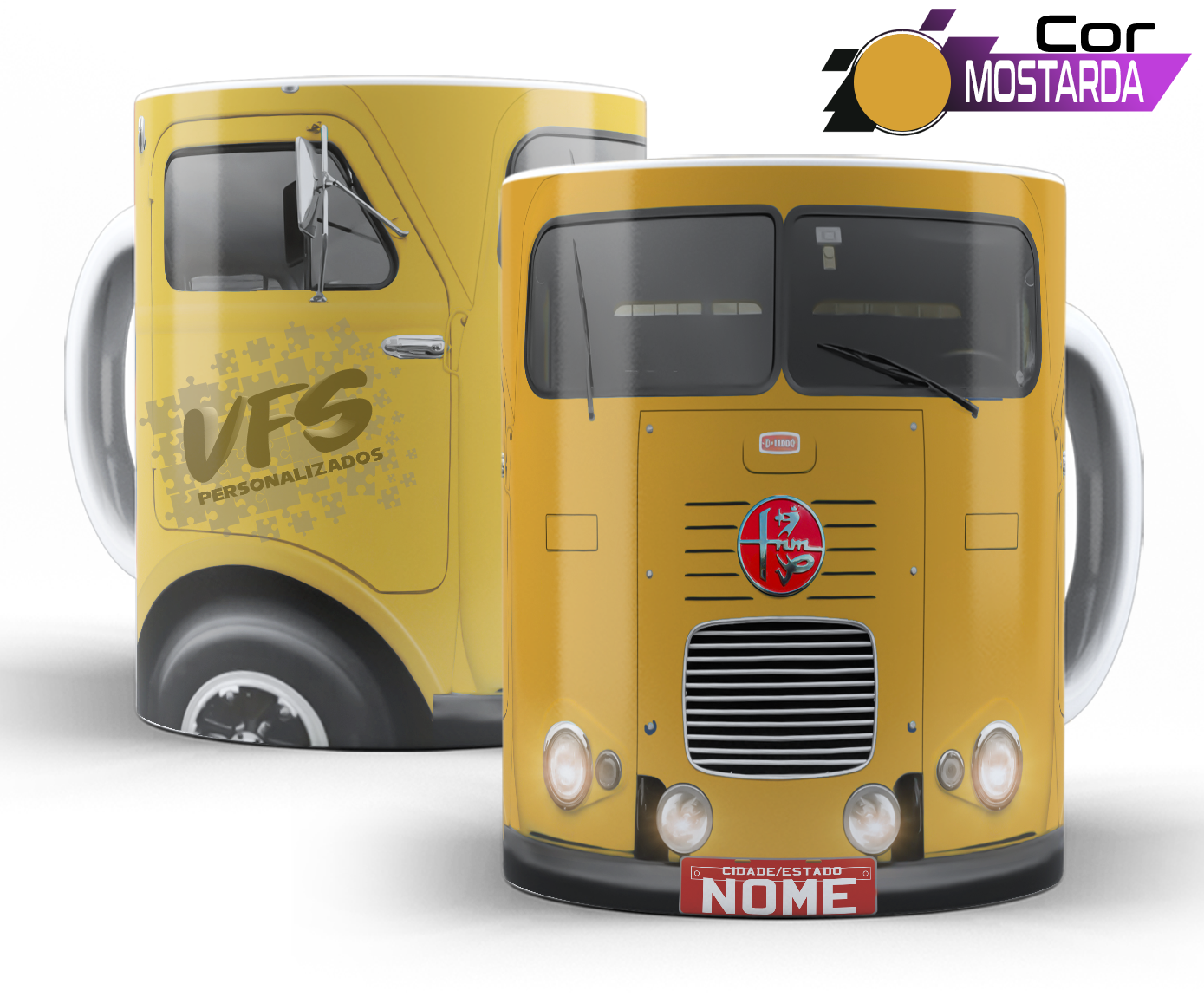 Caneca caminhoneiro personalizada caminhão Fenemê Fnm - Vfs Personalizados