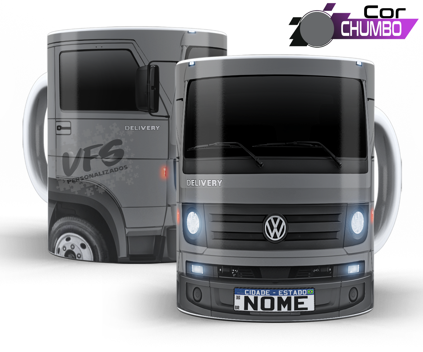 Caneca caminhoneiro personalizada caminhão Volks Delivery - Vfs Personalizados