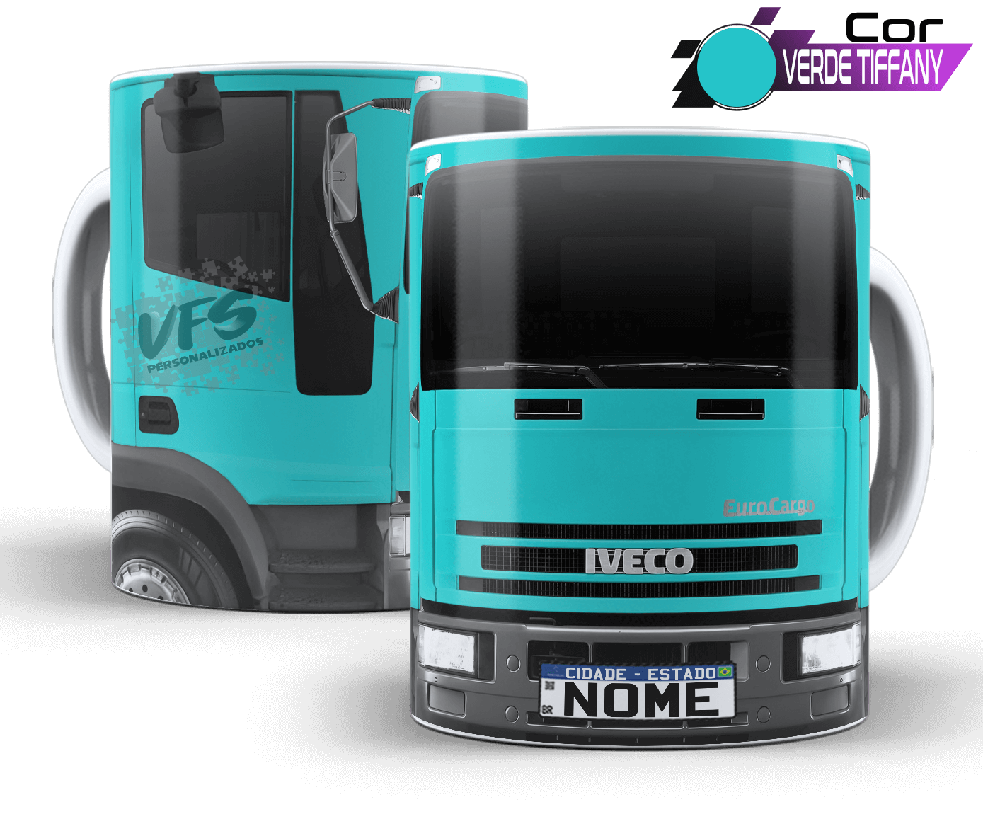 Caneca caminhoneiro personalizada caminhão Iveco Eurocargo - Vfs Personalizados