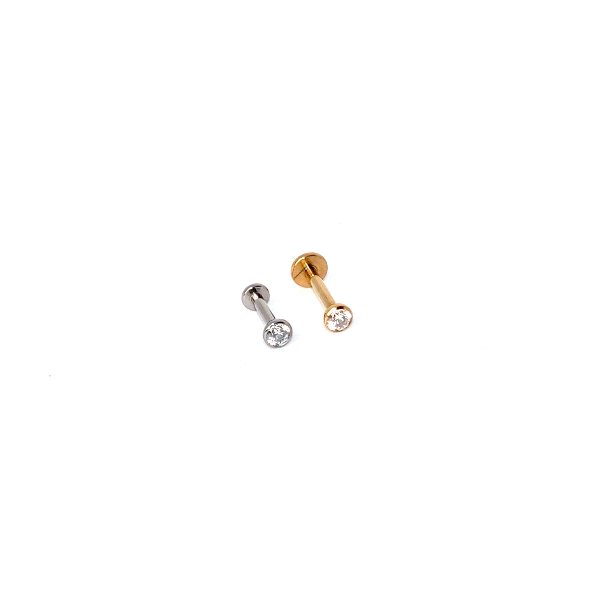 Piercing Labret Plug em Titânio 1,2mm Zircônia - Escola do Piercing