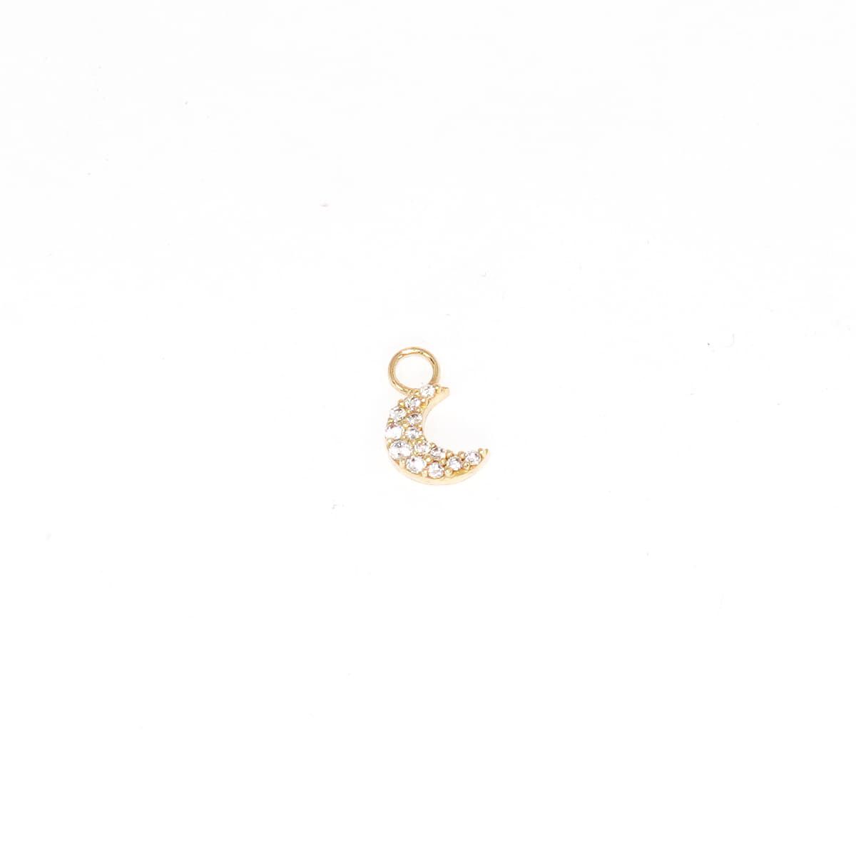 Pingente em Ouro 18k Lua Charm - Escola do Piercing