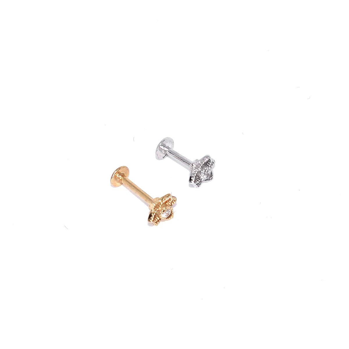 Piercing Labret Plug em Ouro 18K Flory - Escola do Piercing