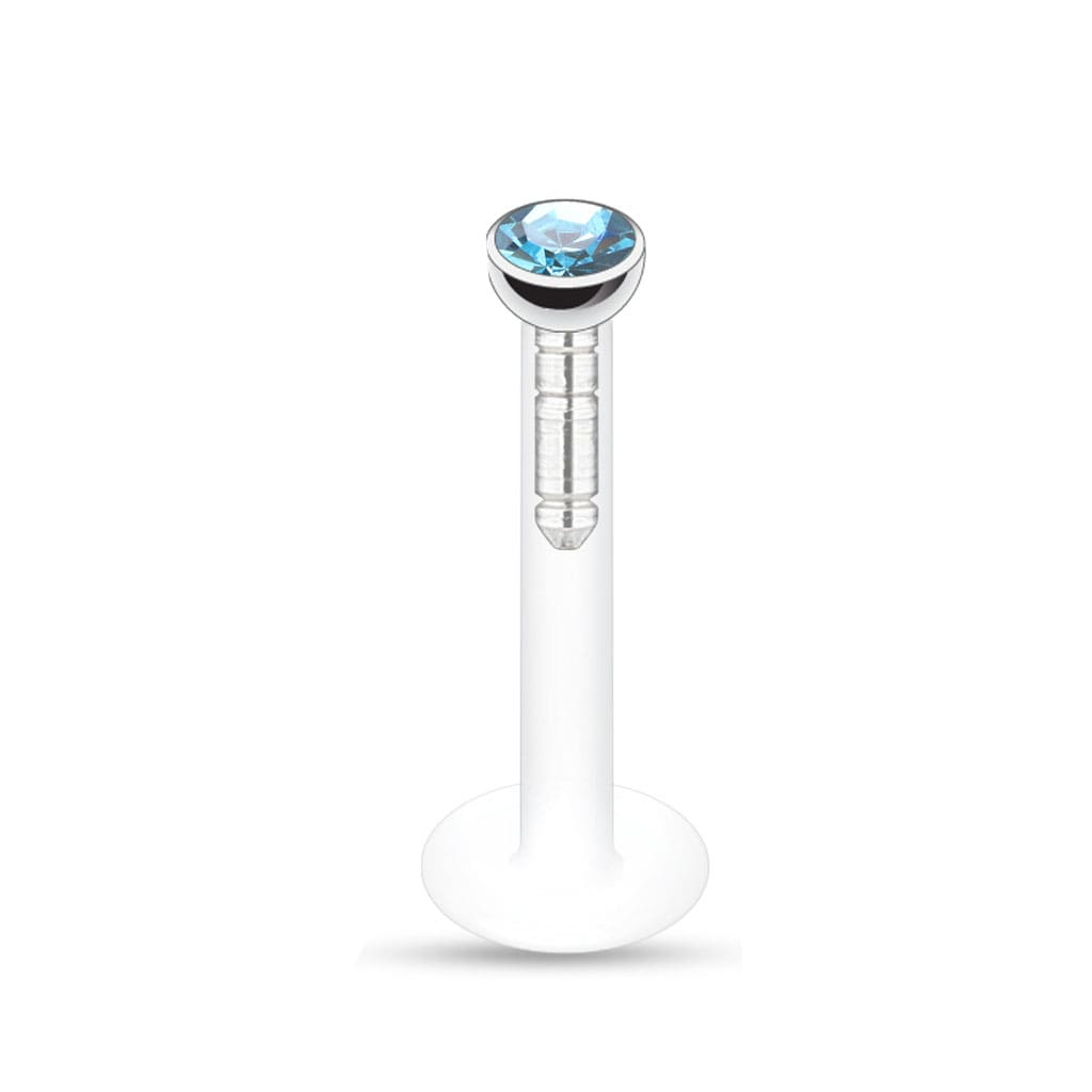 Piercing Labret em Bioflex Strass - Escola do Piercing