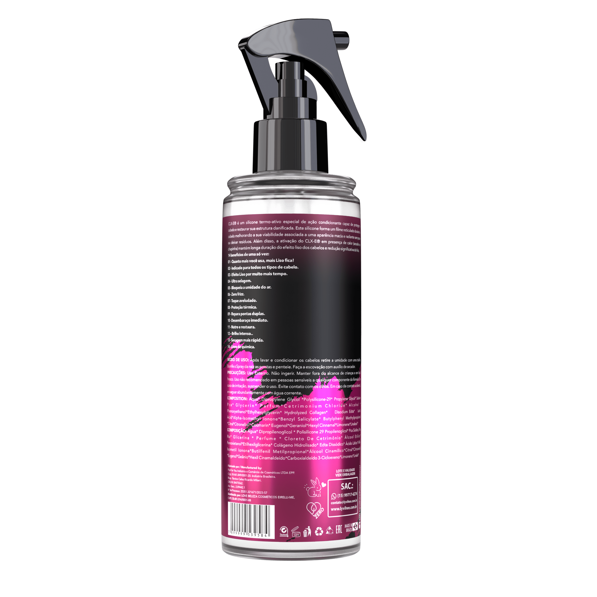 Spray Fluído Liso Mágico 14 Em 1 keratin Sem Química 200ml- lyvihee ...
