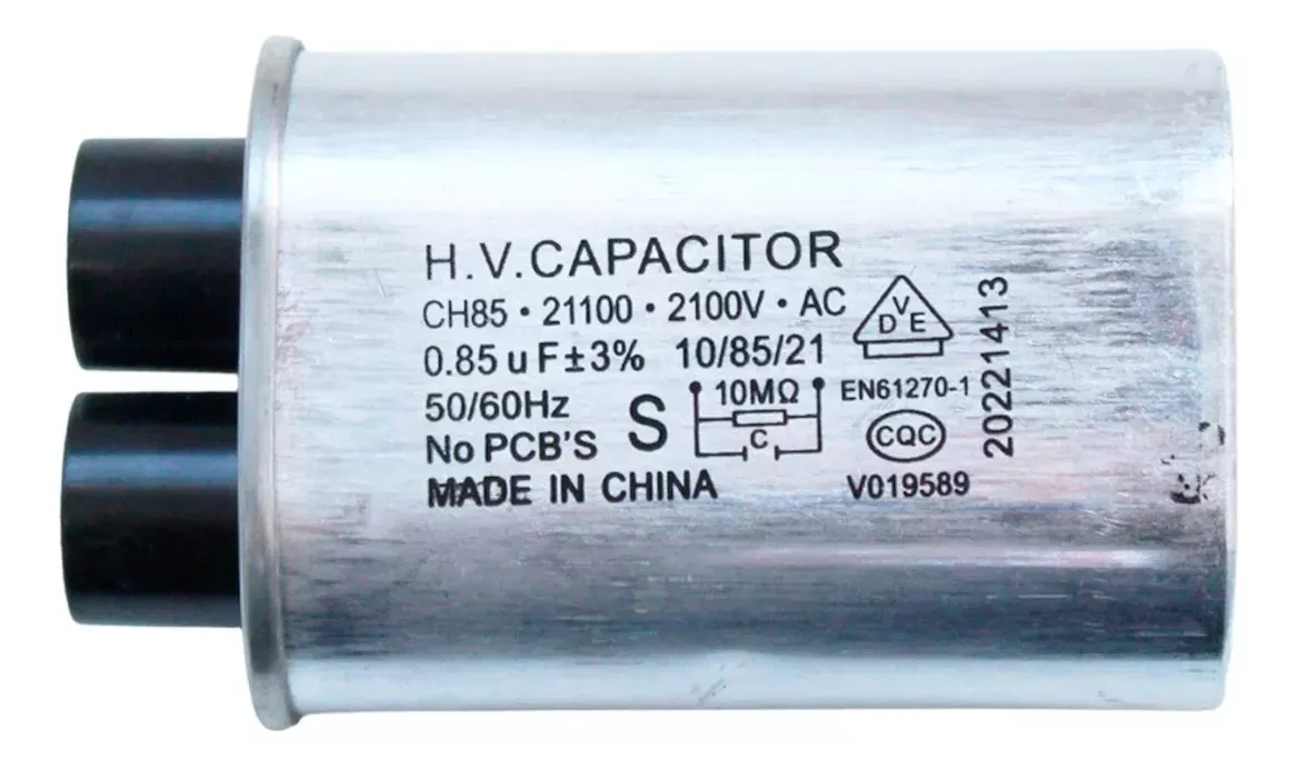 CAPACITOR PARA MICROONDAS CH85 0.85UF 2100VAC - Purificar Comercio