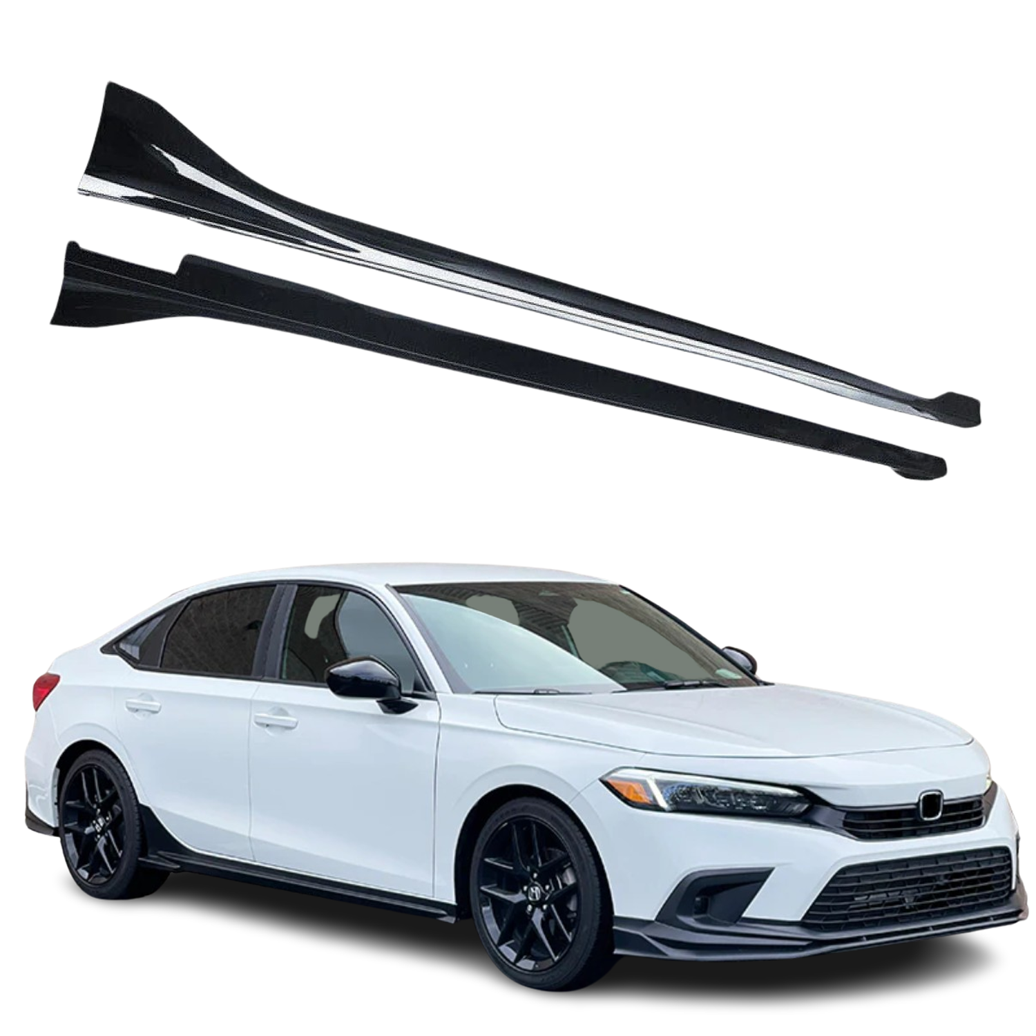 Saia Lateral Mugen Spoiler Honda Civic G11 Black Piano 2024 - Estilo BR