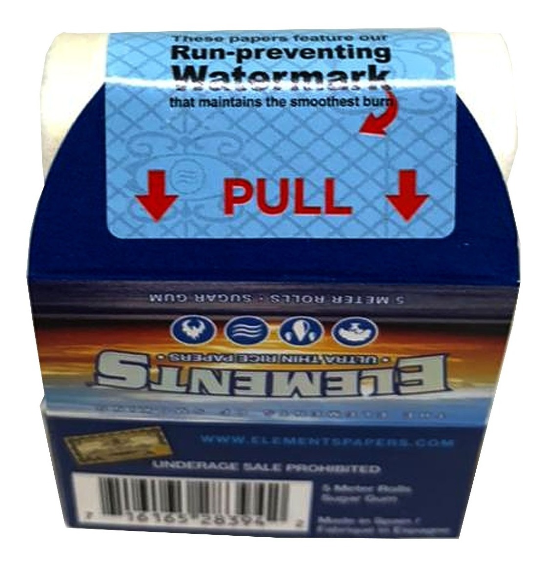 Caixa Seda Elements Azul Rolo King Size Slim Original 5 Mts 24 Livreto ...