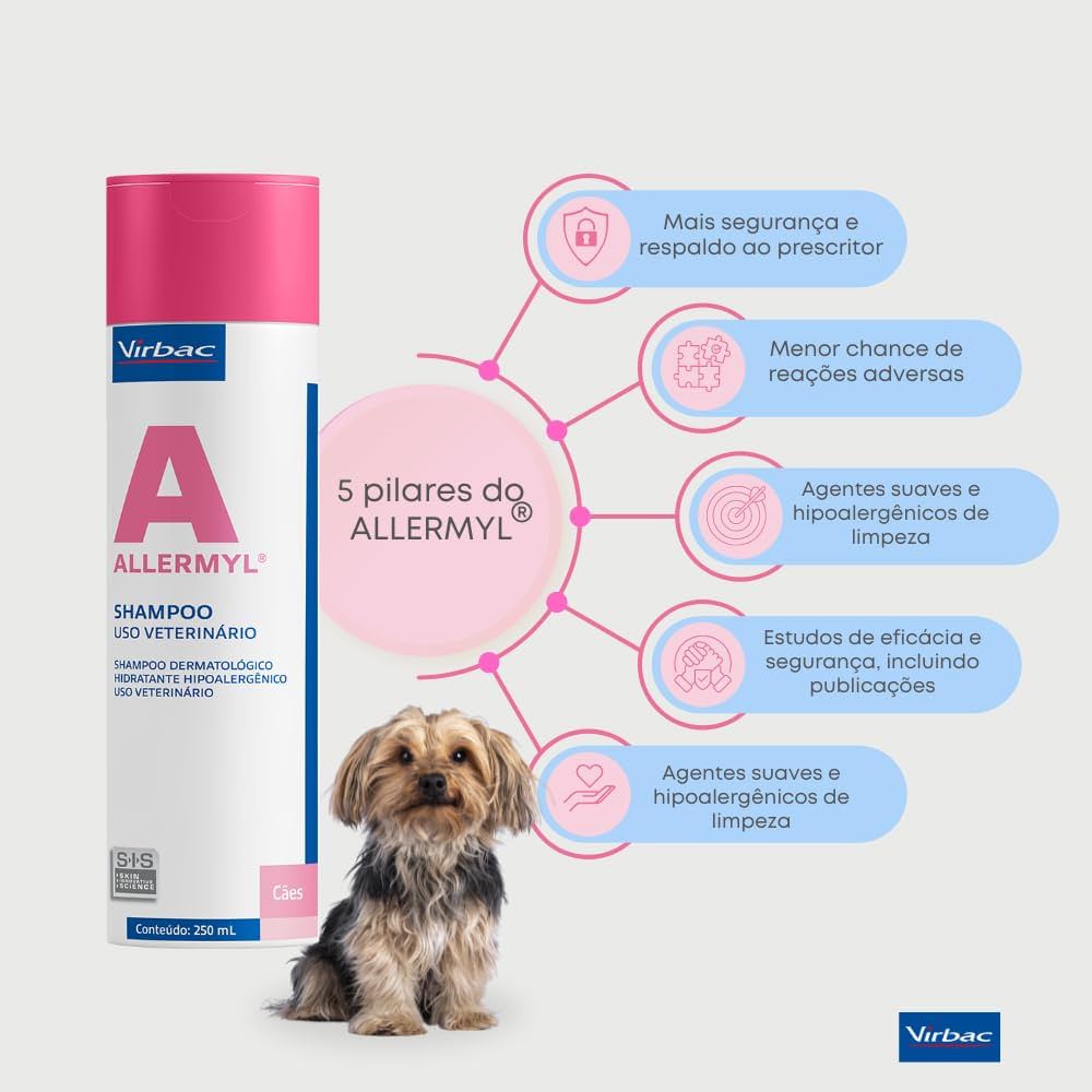Shampoo Dermatológico Allermyl Glyco 250ml Virbac - Empire Pet