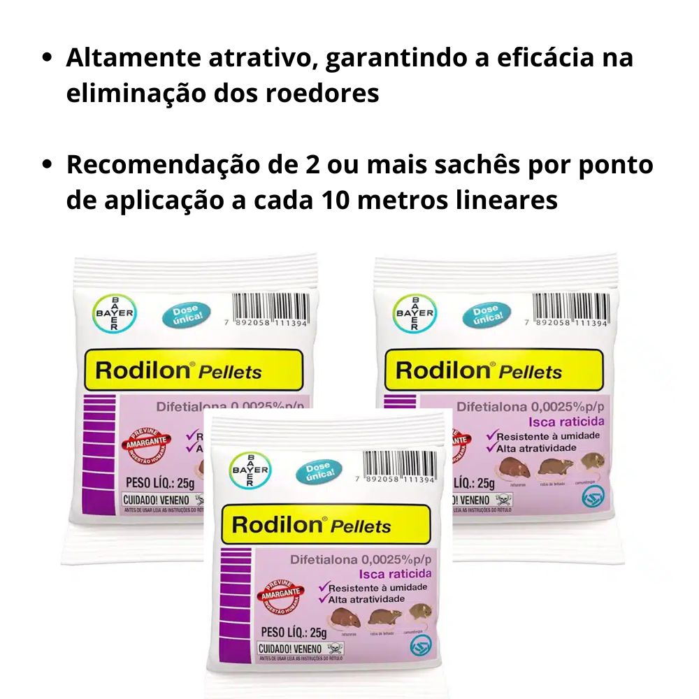 Raticida Rodilon Pellets 25g Combate e Controle de Roedores - Empire Pet