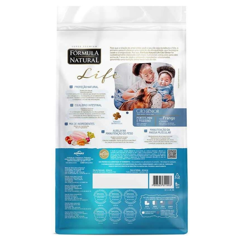 Ração Fórmula Natural Life para Cães Sênior Raças Mini 15kg - Empire Pet