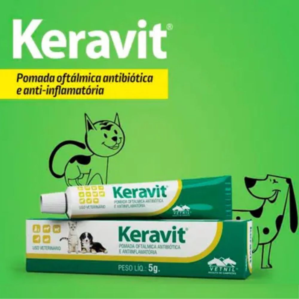 Keravit 5g Pomada Oftalmologica Antibiótica para Pets Vetnil - Empire Pet