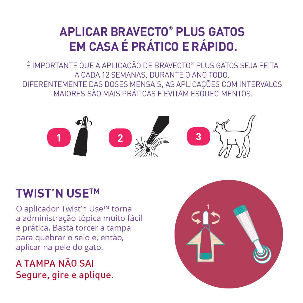 Bravecto Plus Gato 500mg de 6,25kg à 12,5kg Defesa Completa - Empire Pet