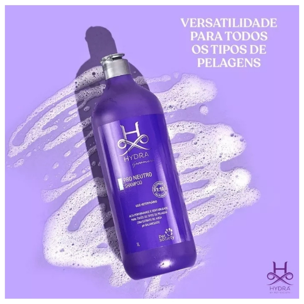 Shampoo Pet Society Hydra Groomers PRO Neutro para Cães e Gatos 1L ...