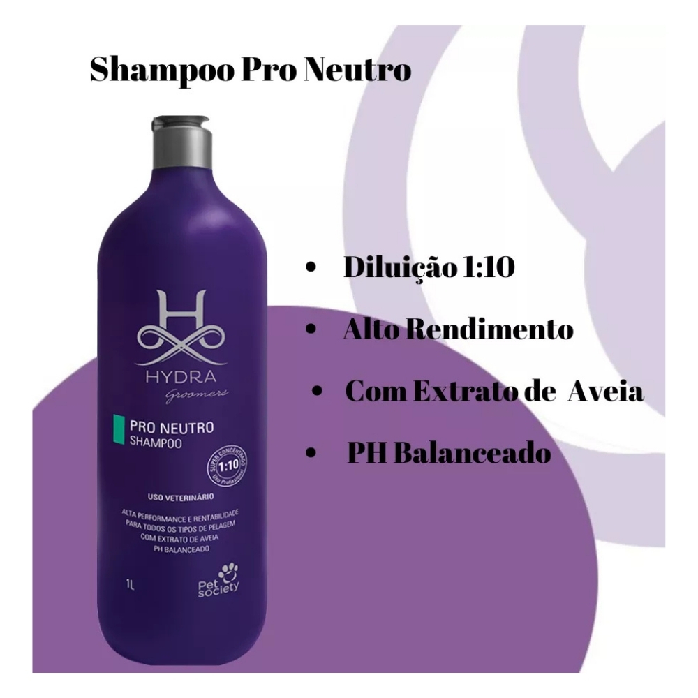 Shampoo Pet Society Hydra Groomers PRO Neutro para Cães e Gatos 1L ...