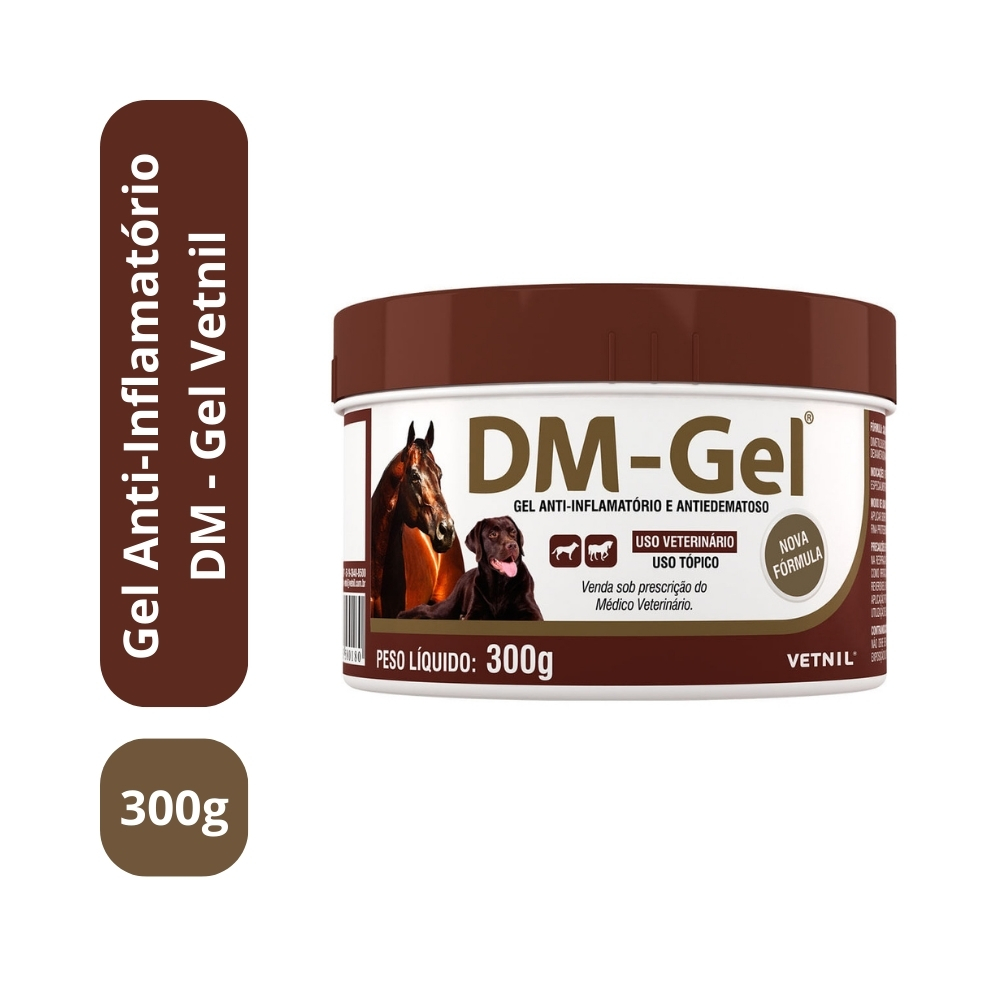 Gel Anti-inflamatório Dm-Gel Vetnil para Cães e Equinos 300g - Empire Pet