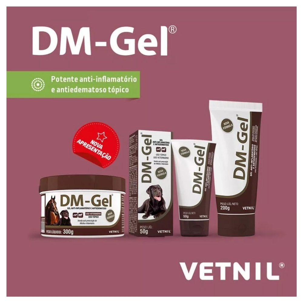 Gel Anti-inflamatório Dm-Gel Vetnil para Cães e Equinos 300g - Empire Pet